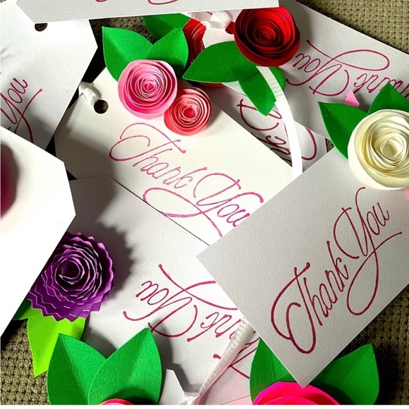 Hand Crafted | Other | 4 3d Thank You Gift Tags | Poshmark